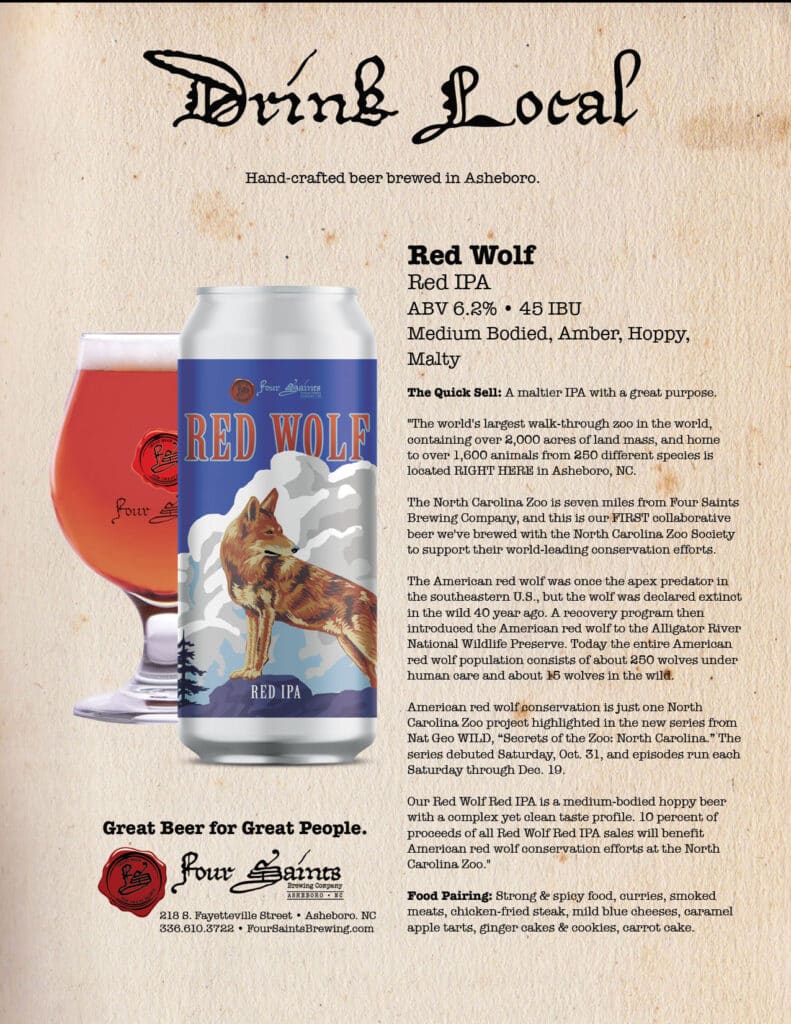 Red Wolf - Four Saints Brewing -Taproom and Brewery in Asheboro, NC